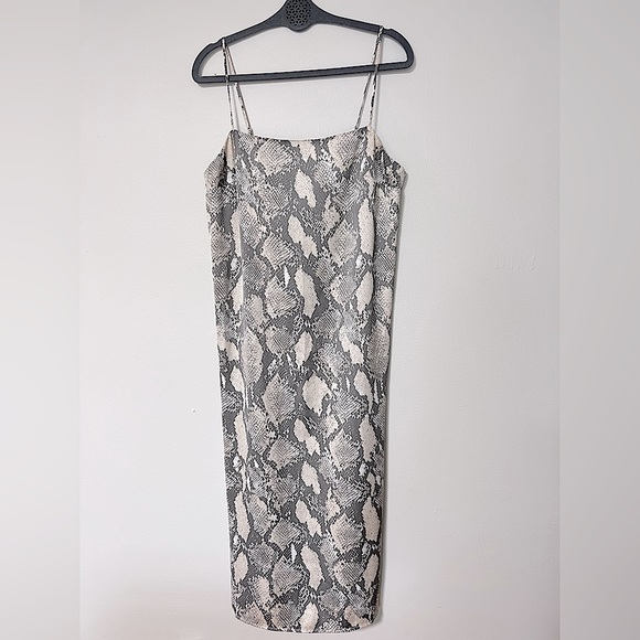 H&M | Dresses | Hm Snake Print Satin Calf Dress | Poshmark